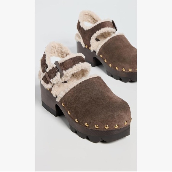 Tory Burch | Shoes | Tory Burch Womens Shearling Lug Sole Clogs 7mm ...